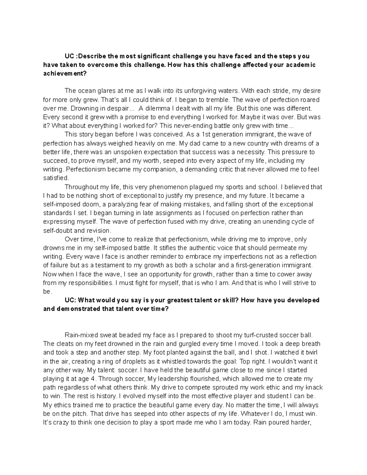 College essays-Personal statement-Nordman Lucas - UC :Describe the most ...