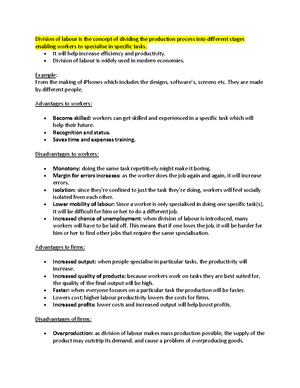 Unit 3 - UNIT 3 - Unit 3: Microeconomics decision makers 3 Workers ...
