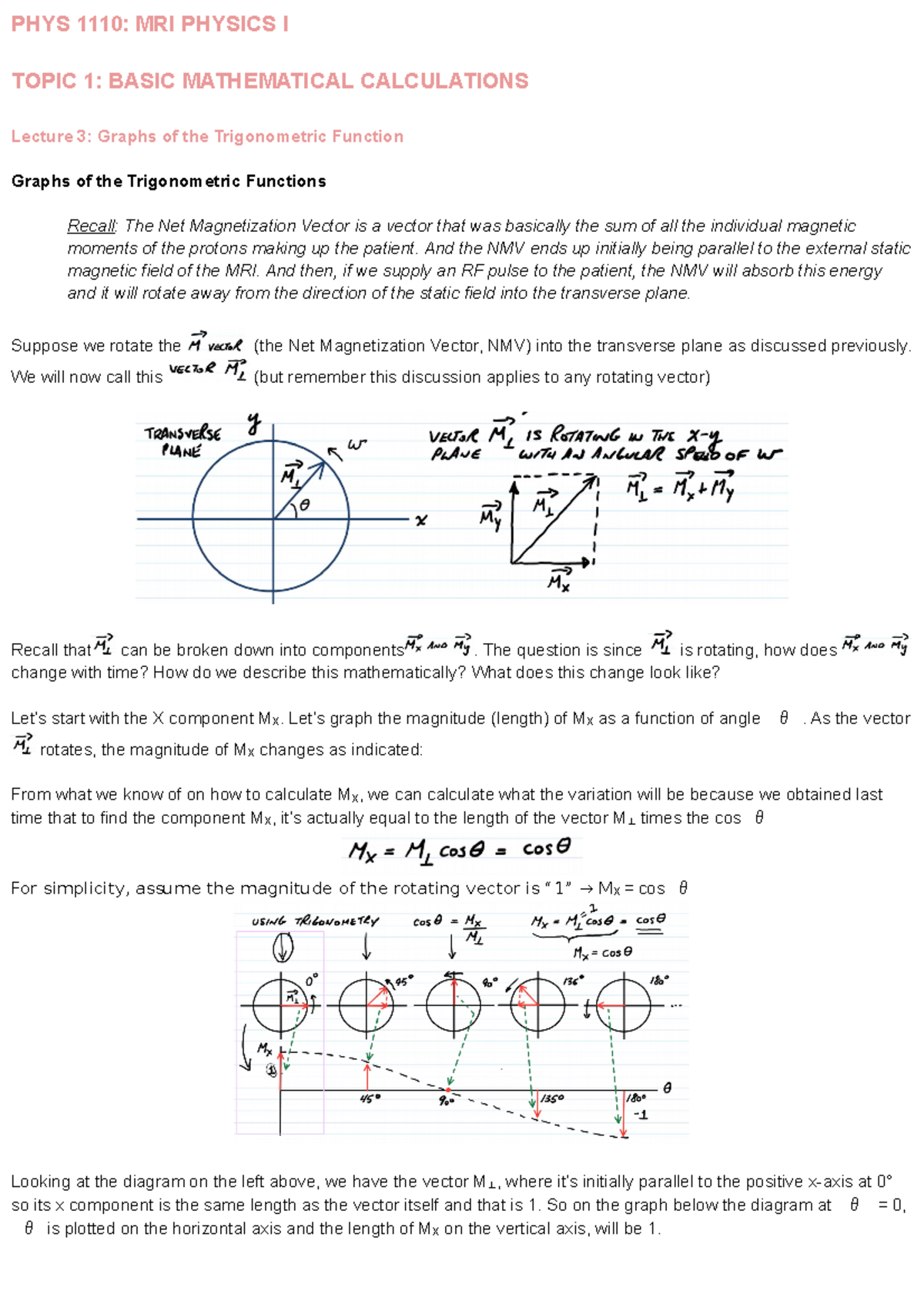 Topic 1 Lecture 3 - PHYS 1110: MRI PHYSICS I TOPIC 1: BASIC ...