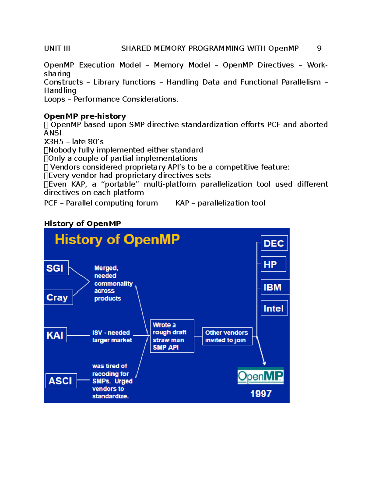 71455 Ma Unit3 Notes Unit Iii Shared Memory Programming With Openmp 9 Openmp Execution Model
