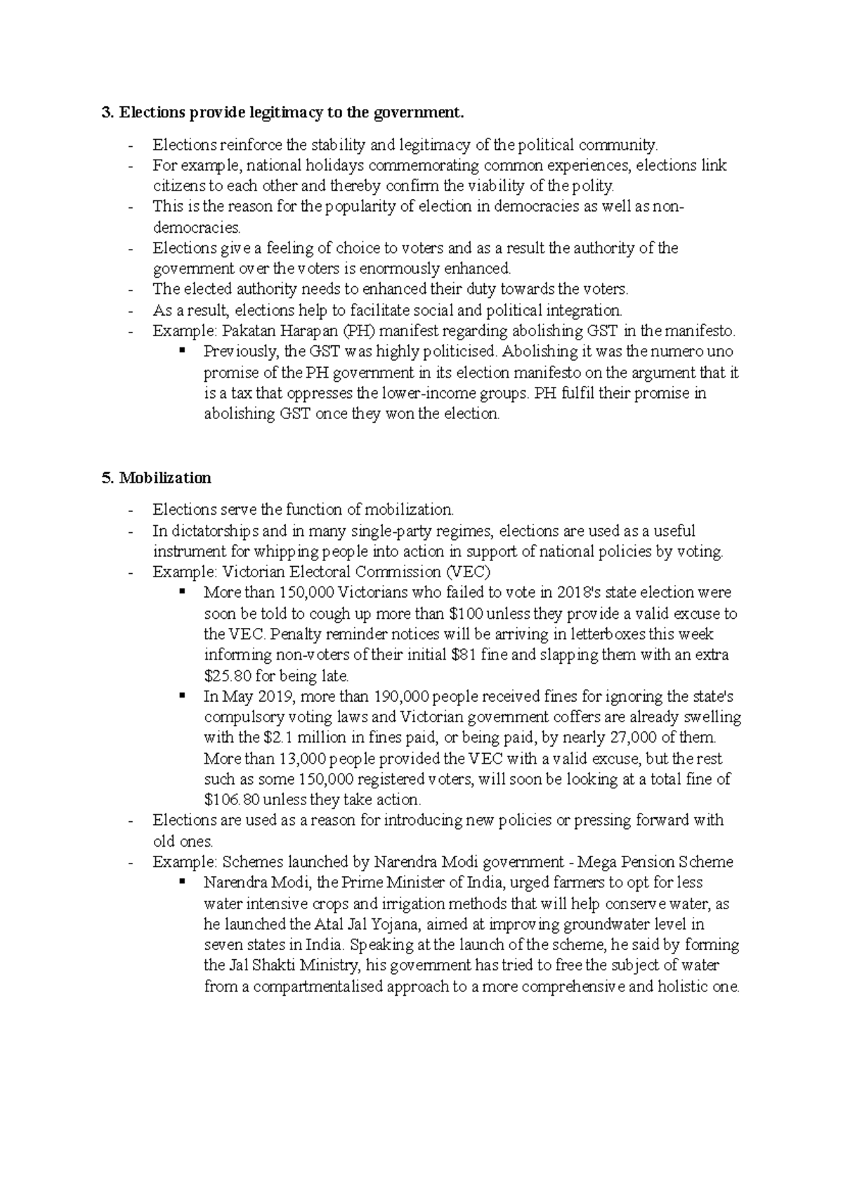 Functions of Elections - Elections provide legitimacy to the government ...