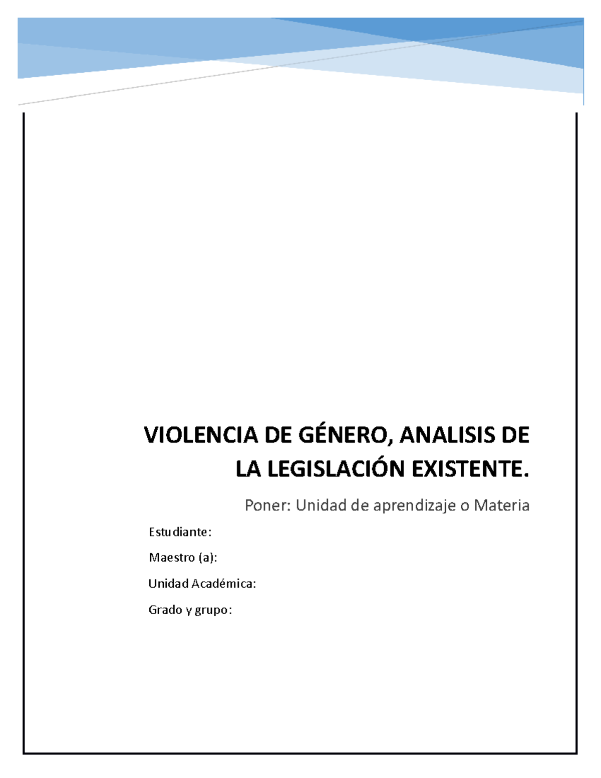 Violencia DE Género, Analisis DE LA Legislación Existente - VIOLENCIA ...