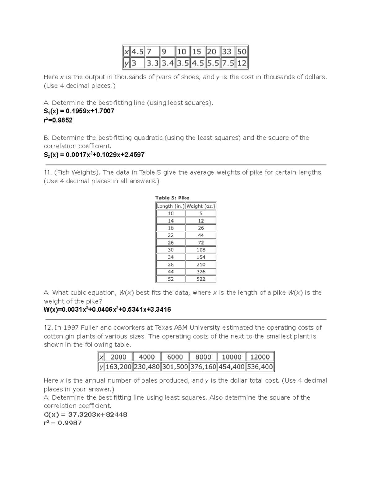Math 1330 Final Review 3 - Here x is the output in thousands of pairs of shoes, and y is the ...
