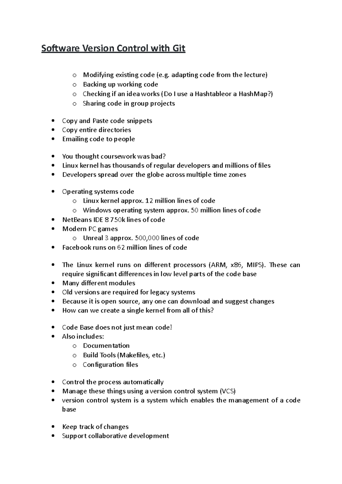 Software Version Control with Git - adapting code from the lecture) o ...