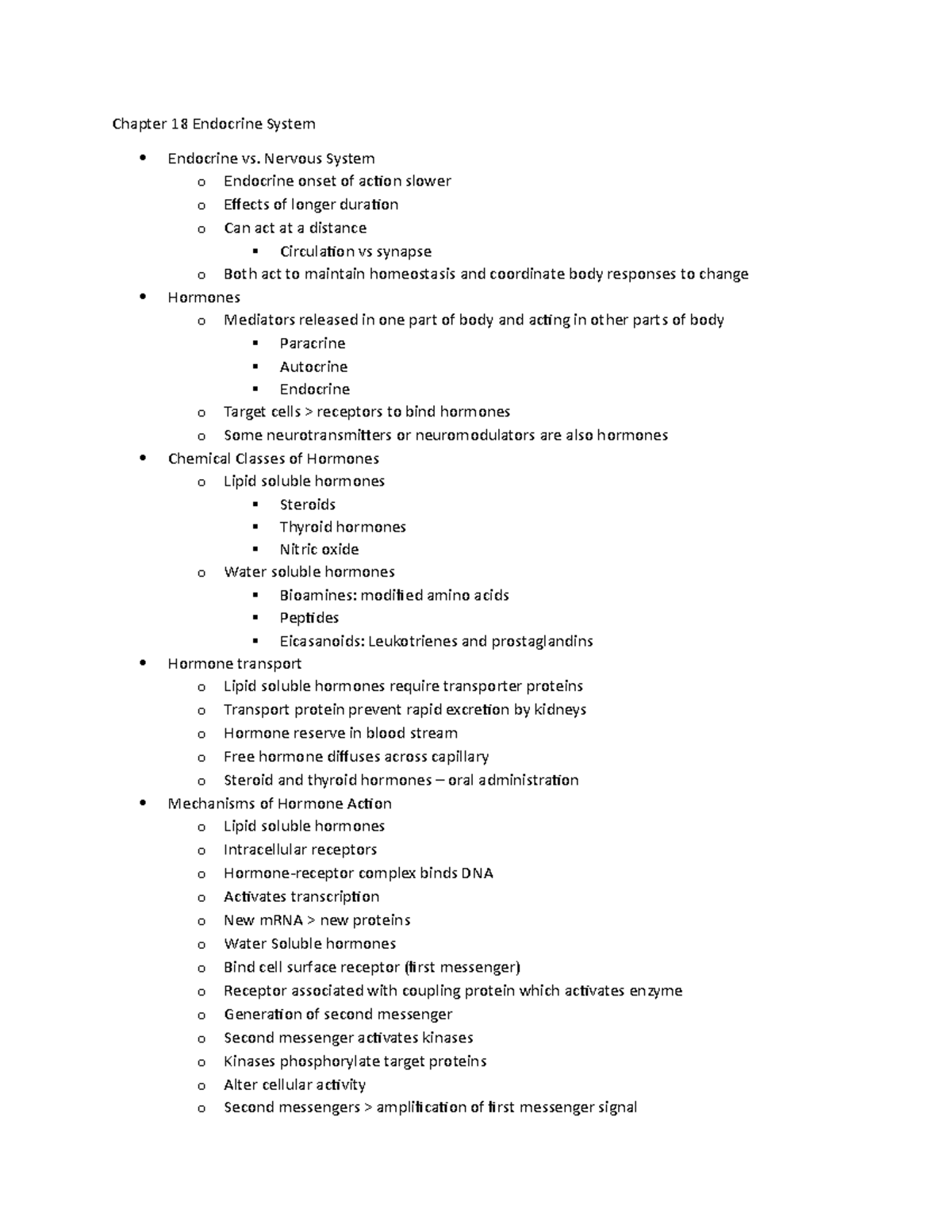 Chapter 18 Endocrine System - Chapter 18 Endocrine System Endocrine vs ...