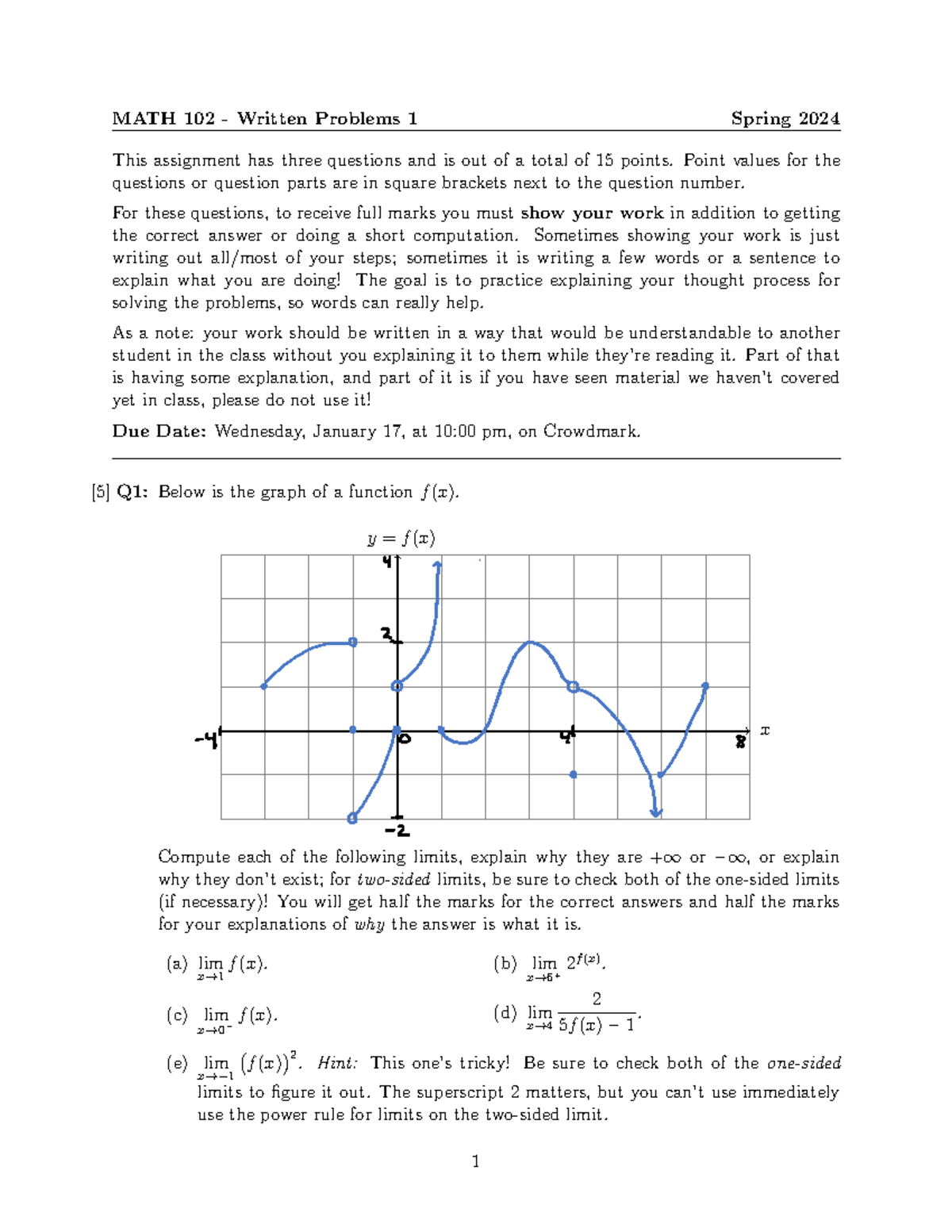 Wp1 math102 202401 full - MATH 102 - Written Problems 1 Spring 2024 ...