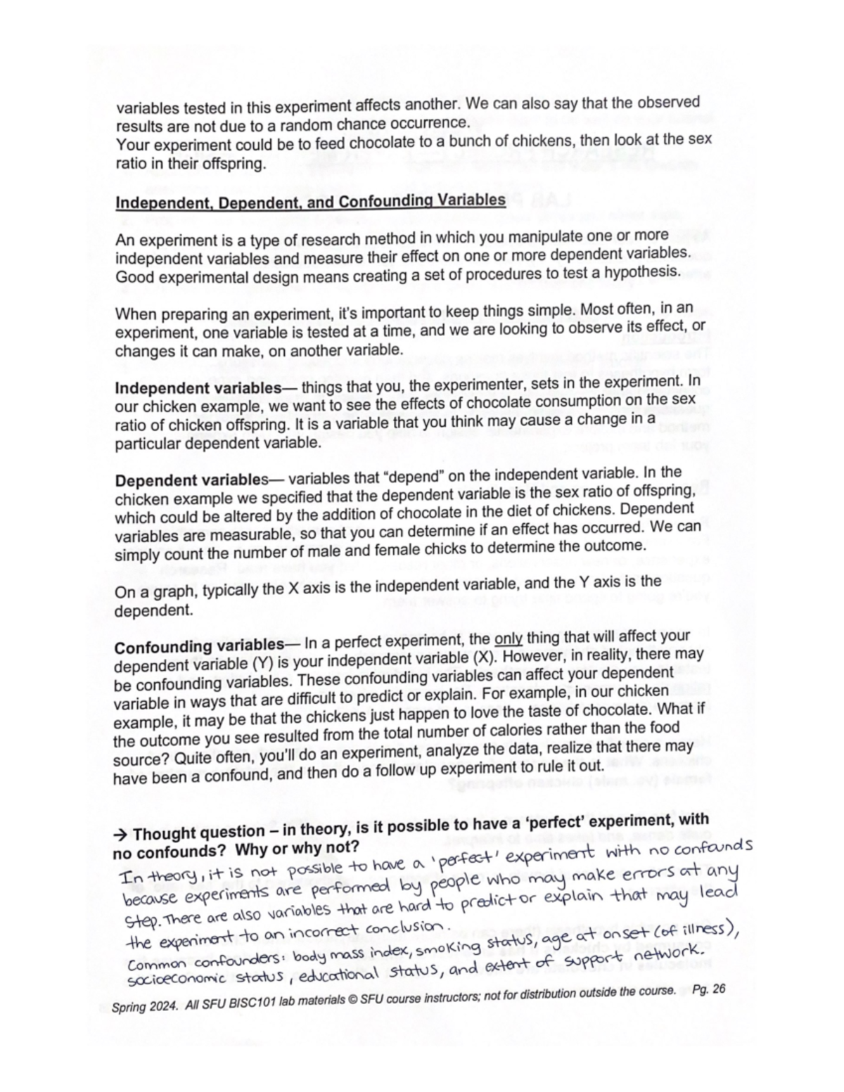 tested variables lab prep - BISC 101 - Studocu