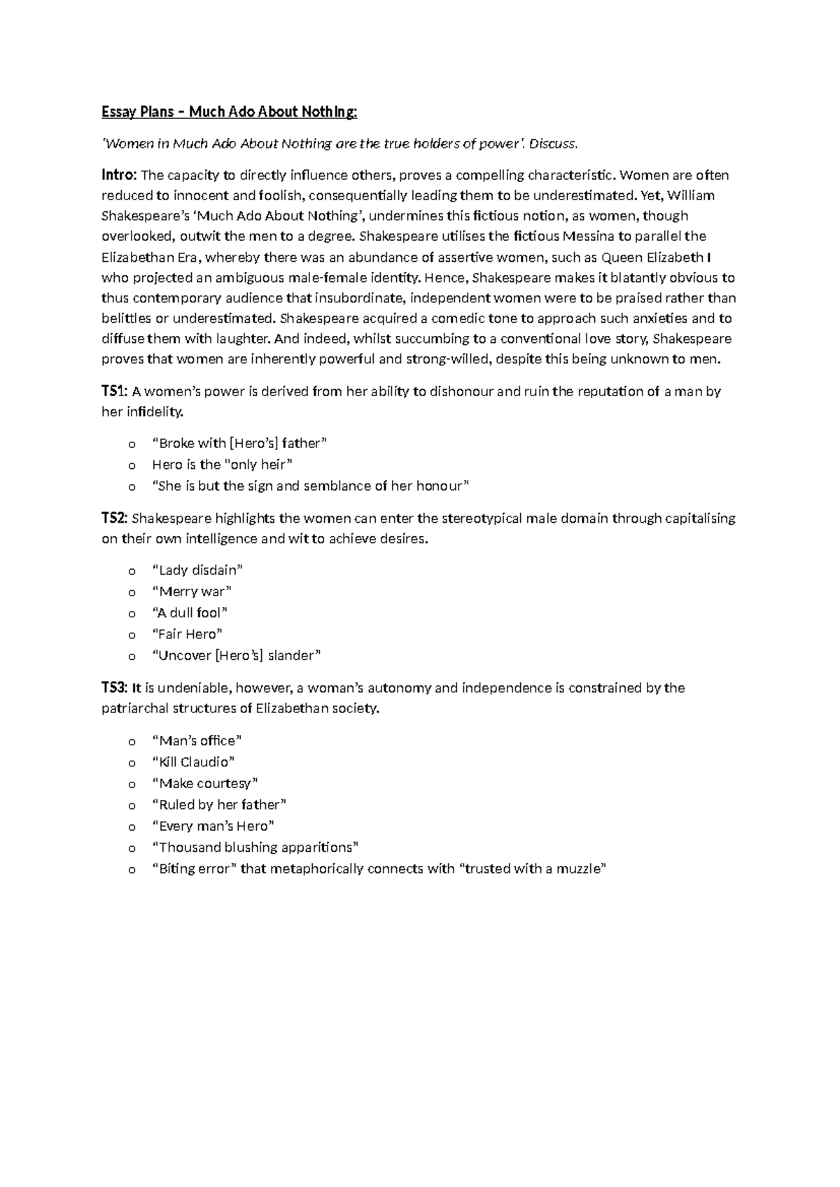 Essay Plans - Discuss. Intro: The capacity to directly influence others, proves a compelling ...