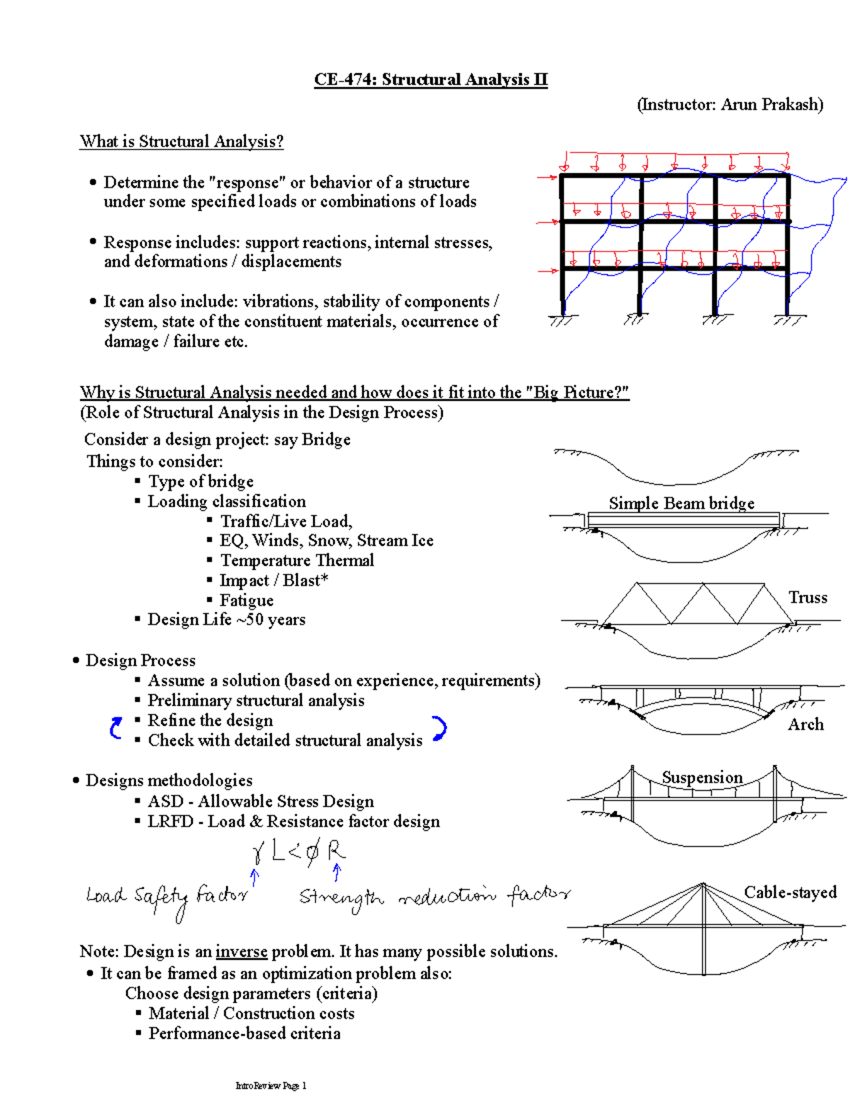 CE474-Ch1-Intro Review - (Instructor: Arun Prakash) Determine the - Studocu