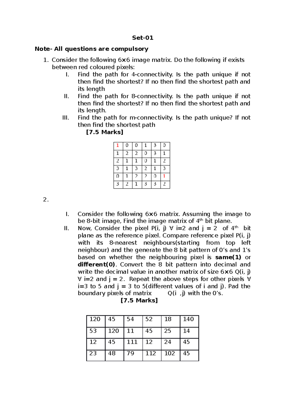 Set - Question Paper set - Set- Note- All questions are compulsory ...