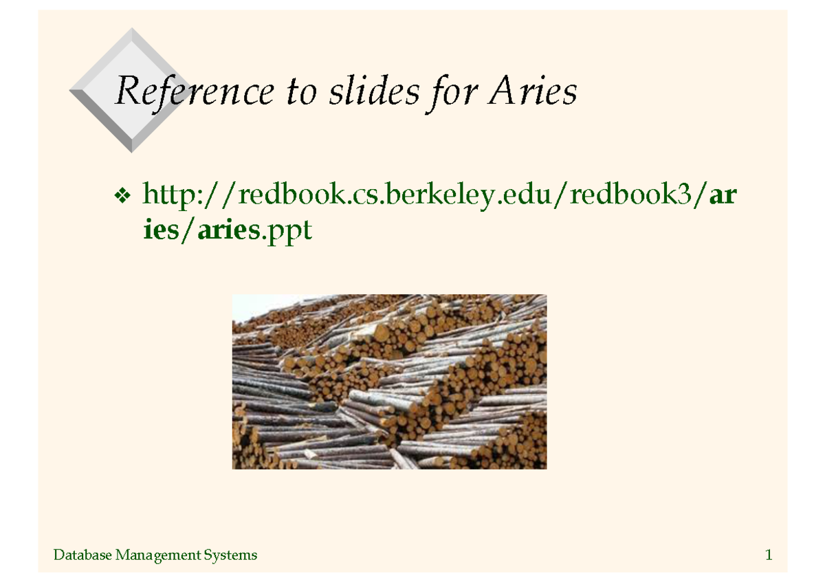 Aries - N/A - Reference to slides for Aries w redbook.cs.berkeley ...