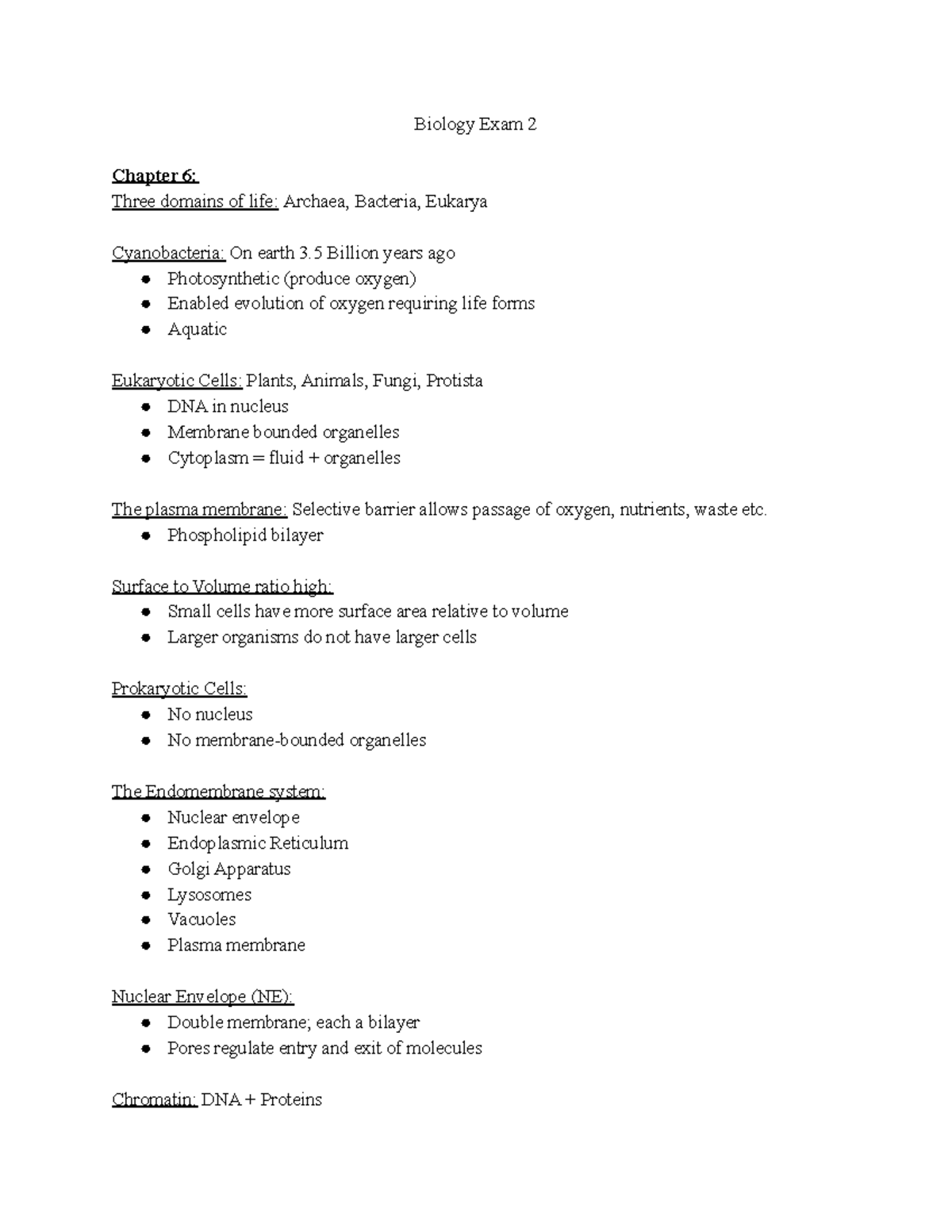 Bio Exam 2 - Bio lab exam 2 - Biology Exam 2 Chapter 6: Three domains ...