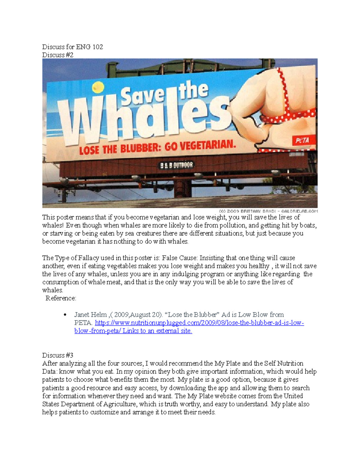 Discuss for ENG 102 - Discuss for ENG 102 Discuss # This poster means ...