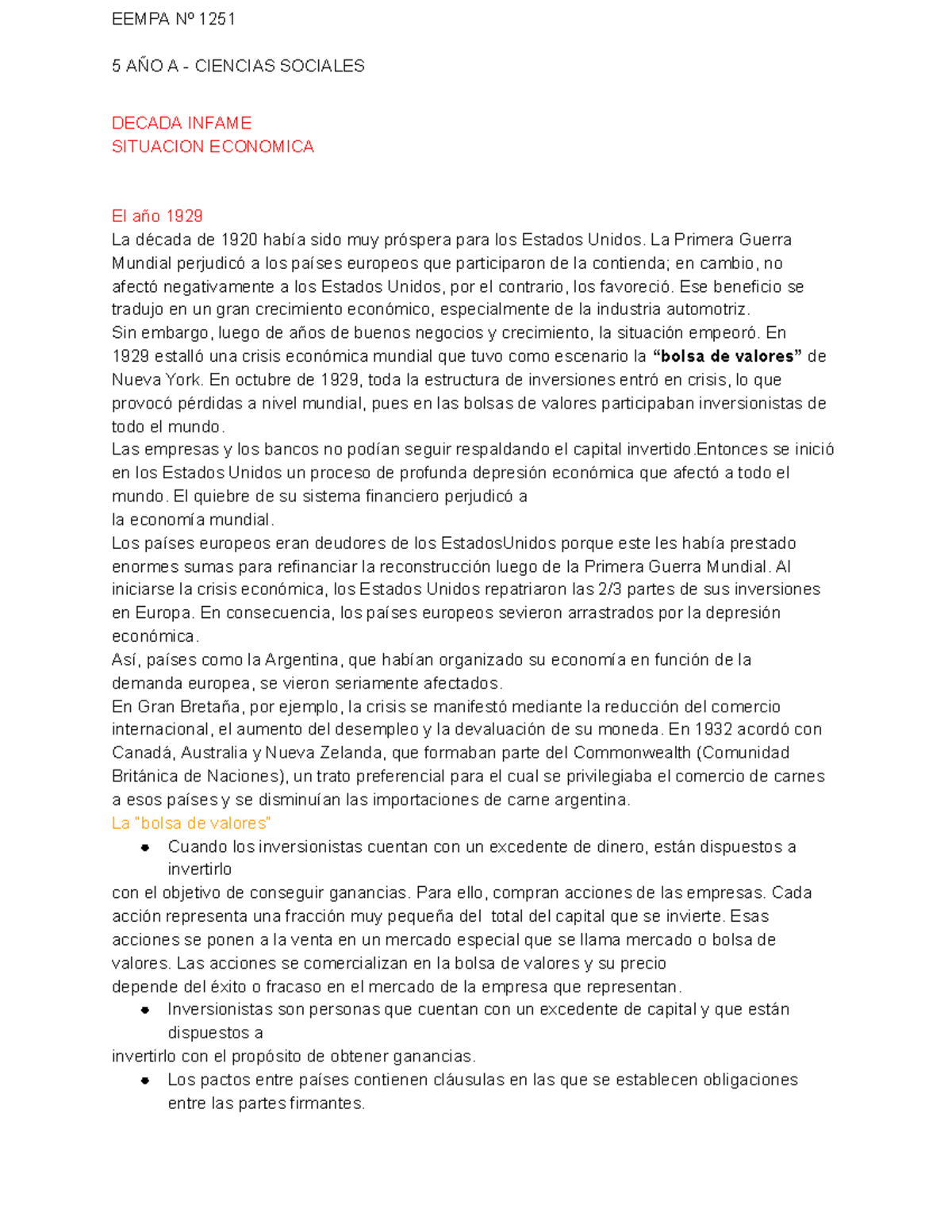 Decada infame - Resumen - EEMPA Nº 1251 5 AÑO A - CIENCIAS SOCIALES ...