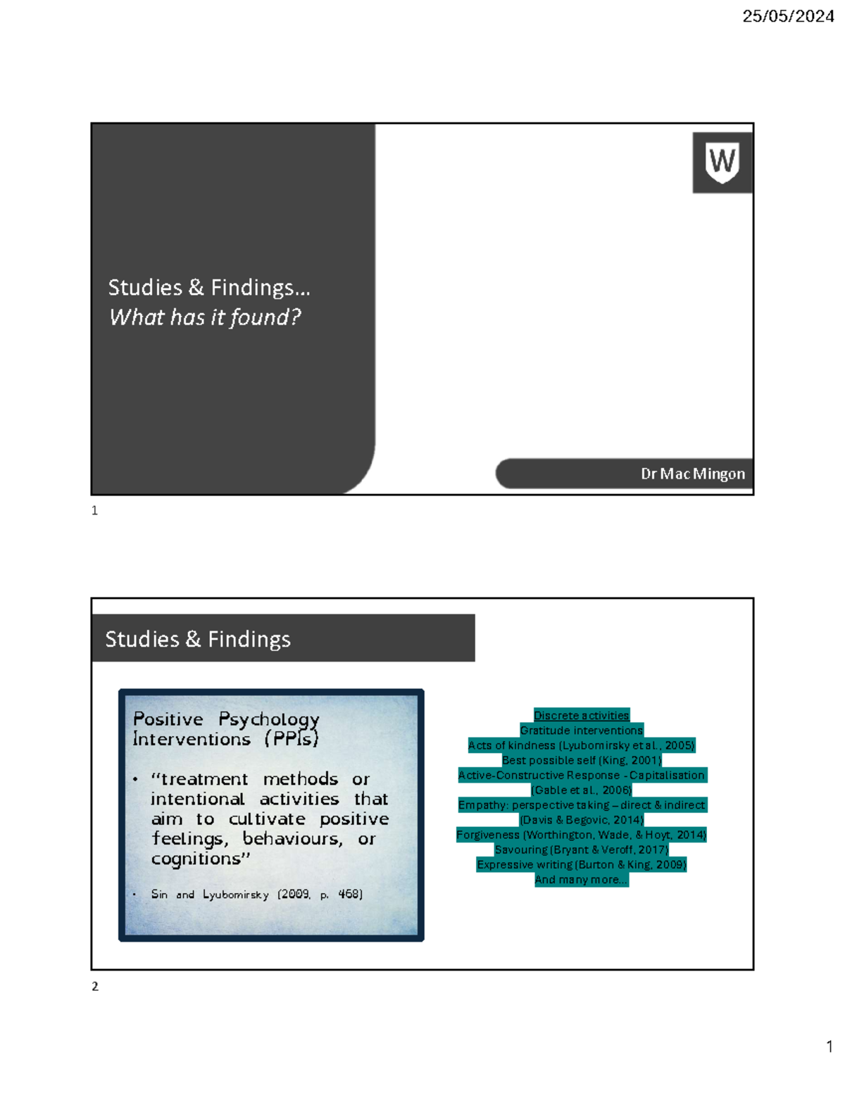 Module 12 - Week 13 - Positive Psych Part 3 Lecture Slides - Dr Mac ...