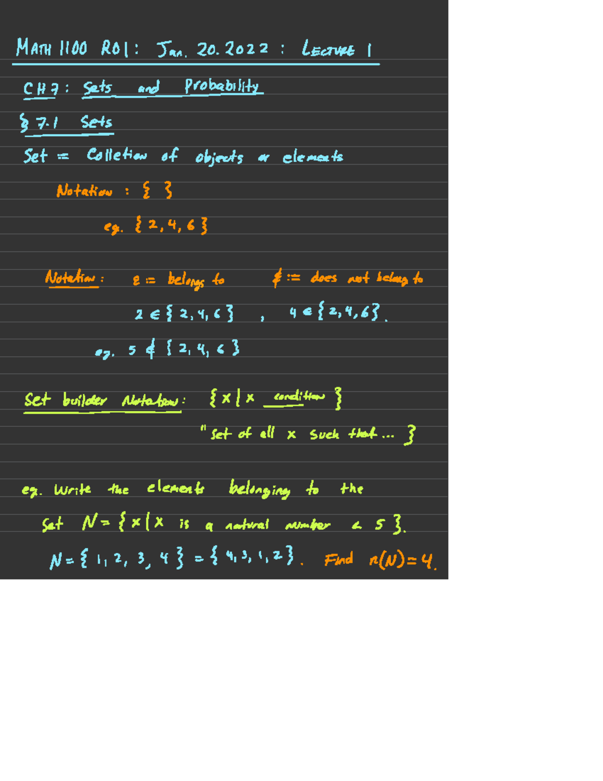 Lecture 1: Intro to Mathematics 1100 - MATH 1100 ROI : Jan . 20 ...