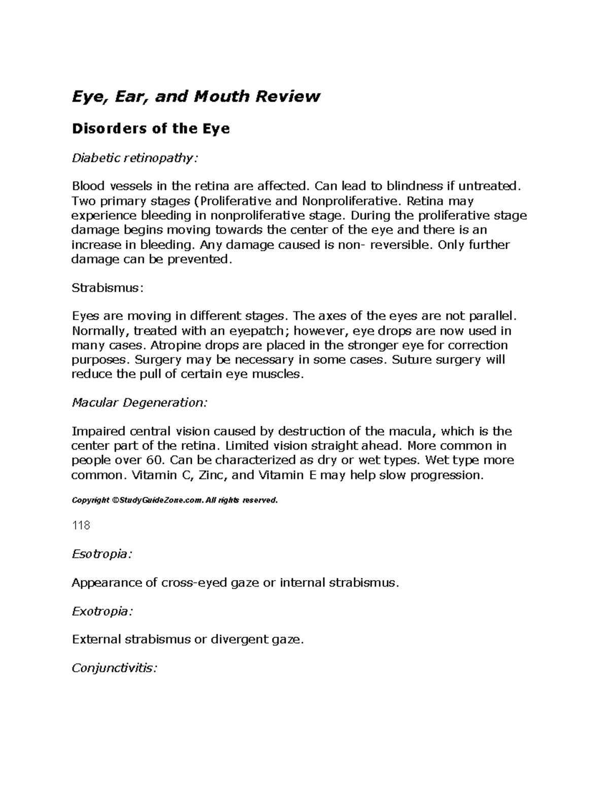 Eye - Study - Eye, Ear, and Mouth Review Disorders of the Eye Diabetic ...