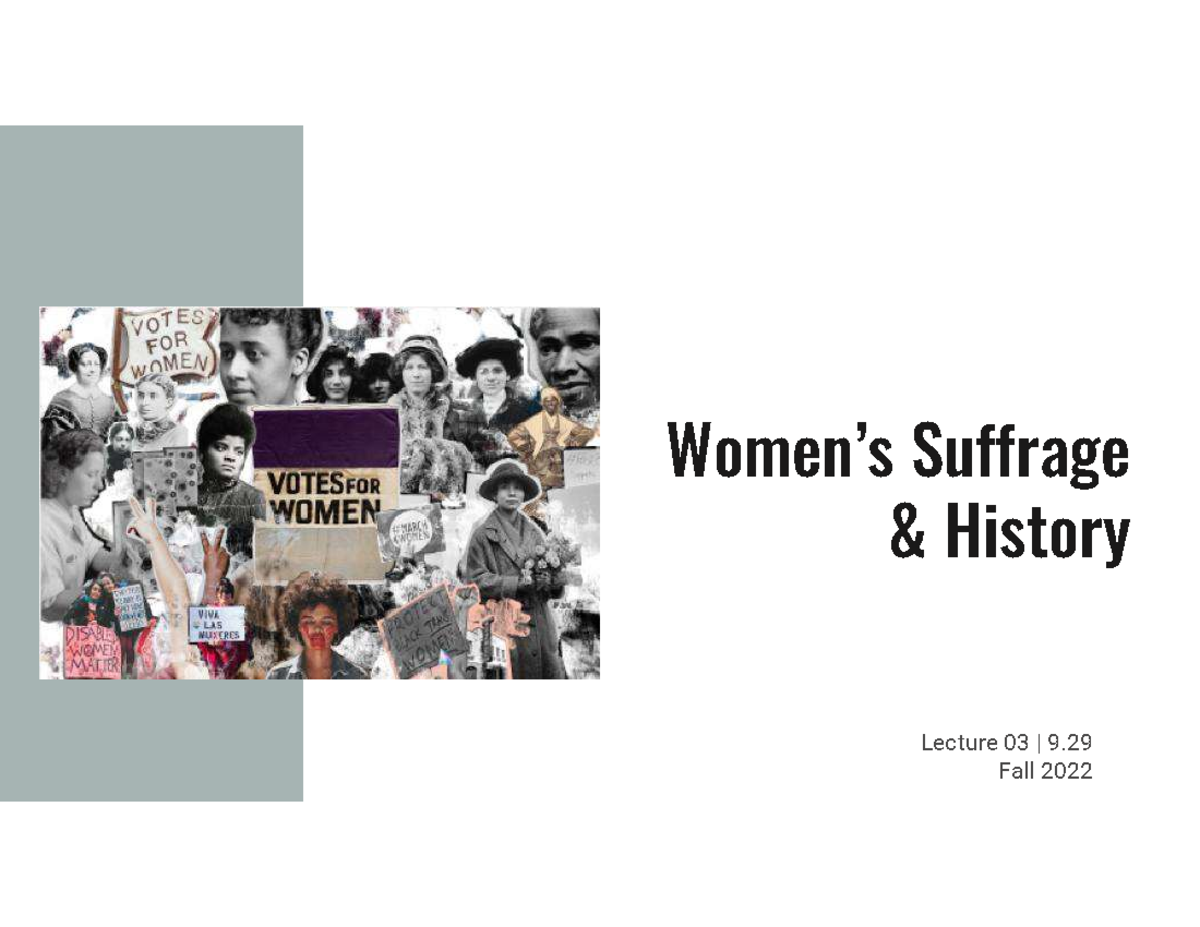 Microsoft Power Point - 03. Suffrage and History - Women’s Suffrage ...
