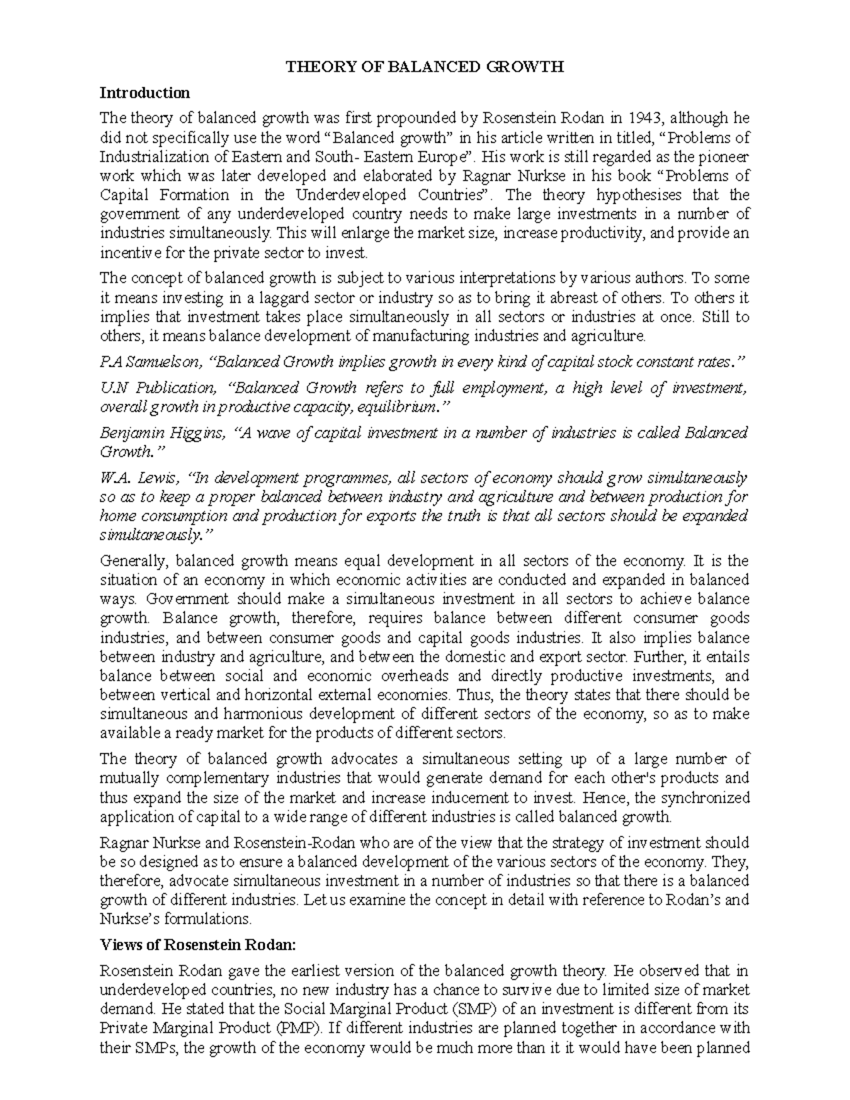 Balance growth- final - Mahendra B C - THEORY OF BALANCED GROWTH ...