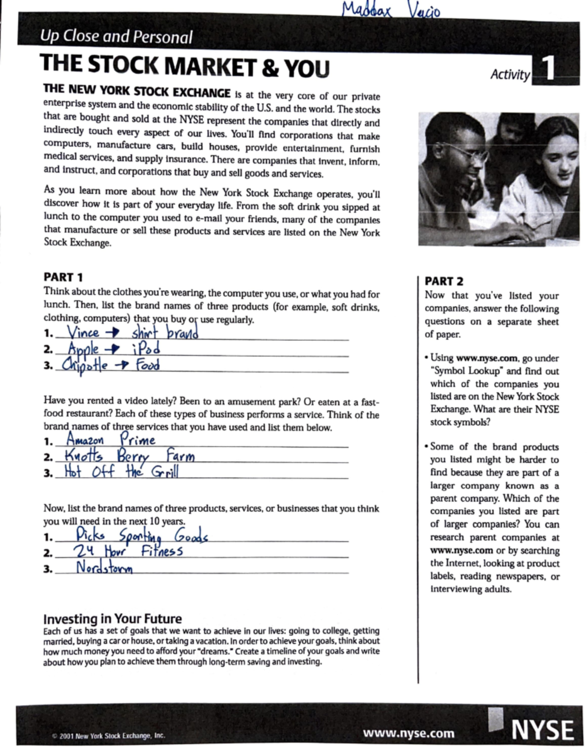 The Stock Market and You - Up Close and Personal THE STOCK MARKET & YOU ...