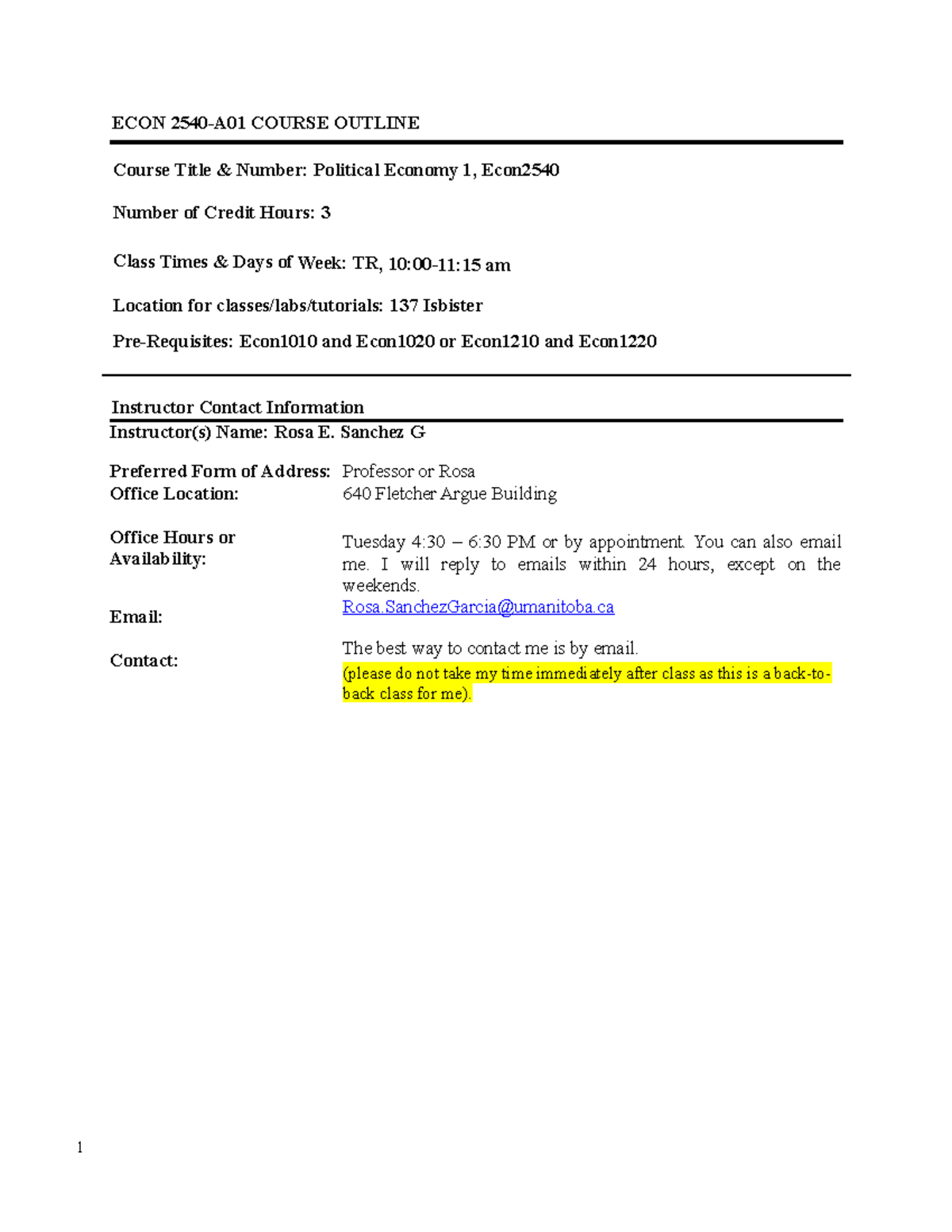 Course-Syllabus-Rosa fall 2022 A01 econ 2540 (11) - ECON 2540-A01 ...