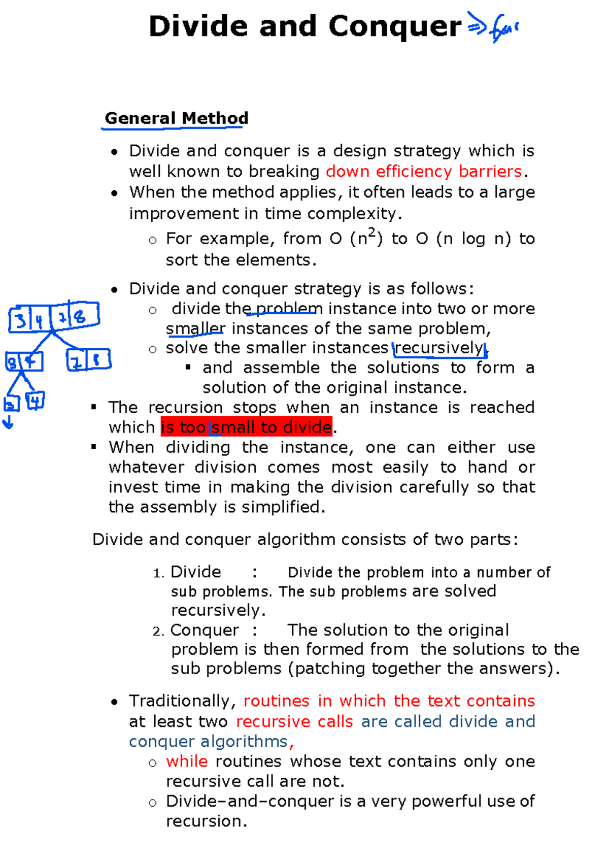 Divide And Conquer Updated Revised Divide And Conquer General Method Divide And Conquer Is A
