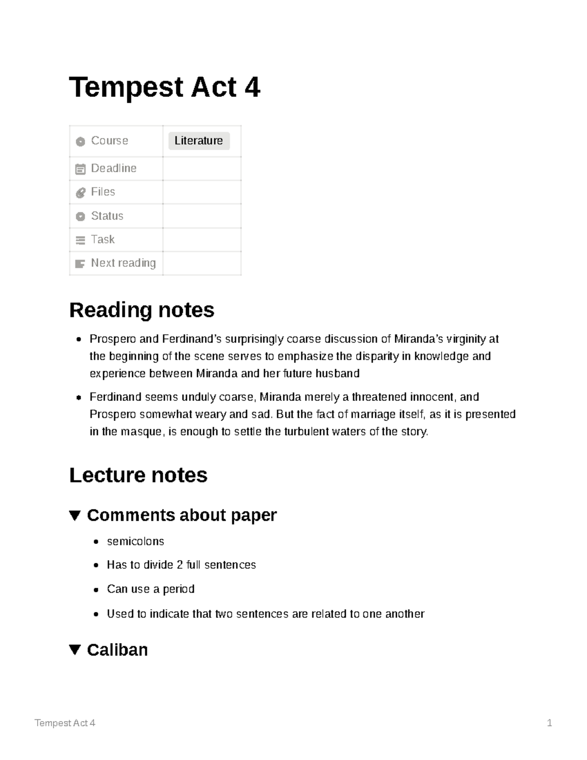 Tempest Act 4 - As the title says - Tempest Act 4 Course Literature ...