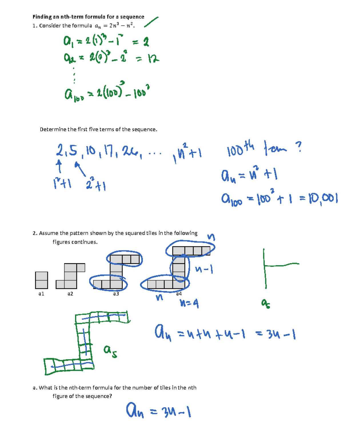 Problem Solving with Polya Mar 23 2022 - Finding an nth-term formula for a sequence Consider the ...