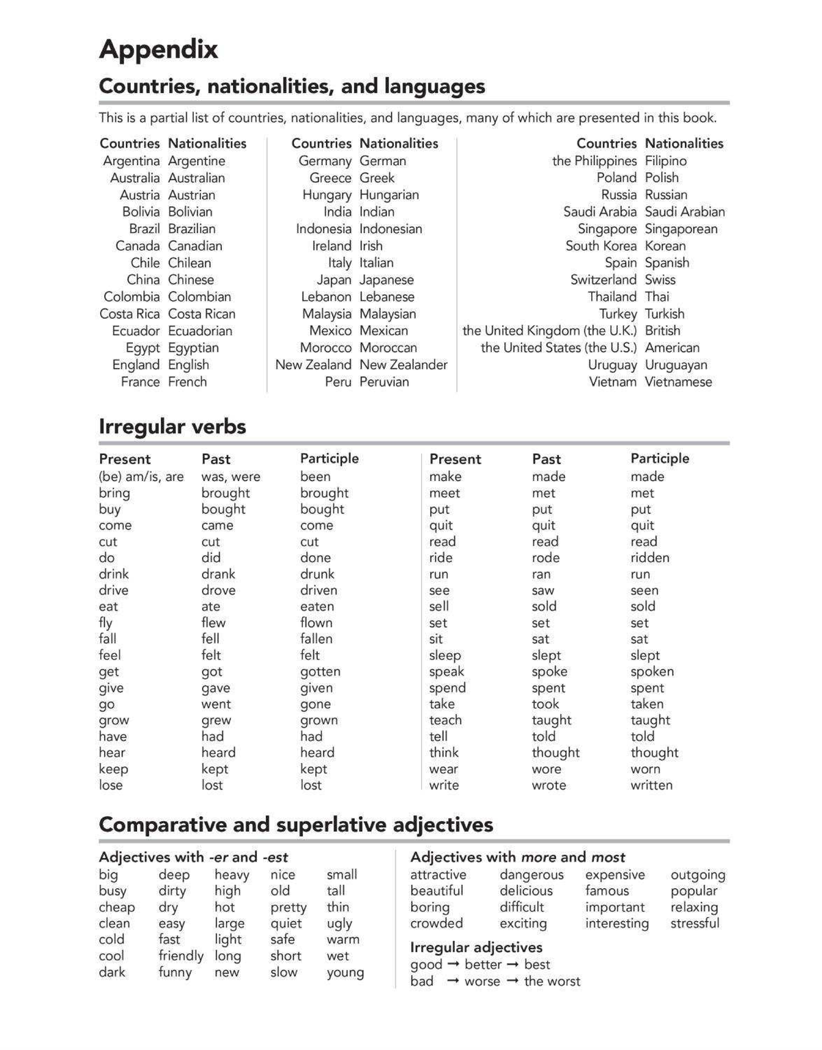Appendix book 1 - Ingles por imersion - Inglés Elemental - Studocu
