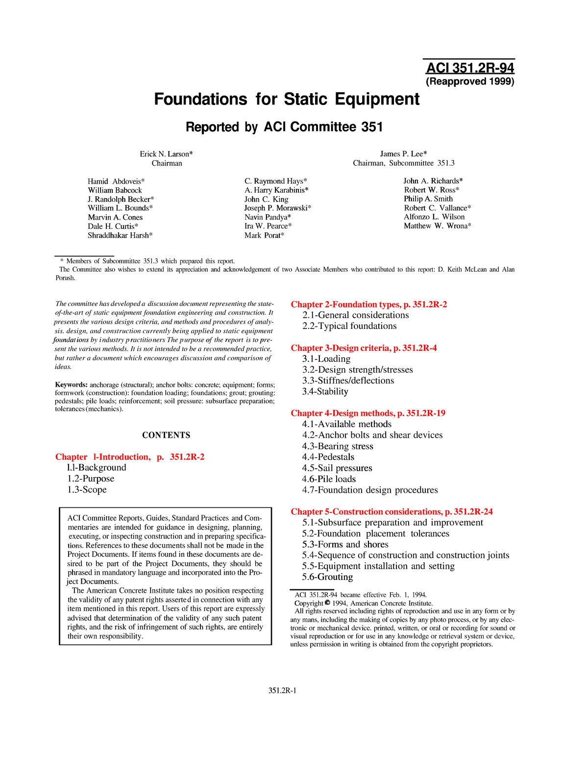 ACI 351.2R - Foundation for Static Eq - ACI 351-94ACI 351 ...