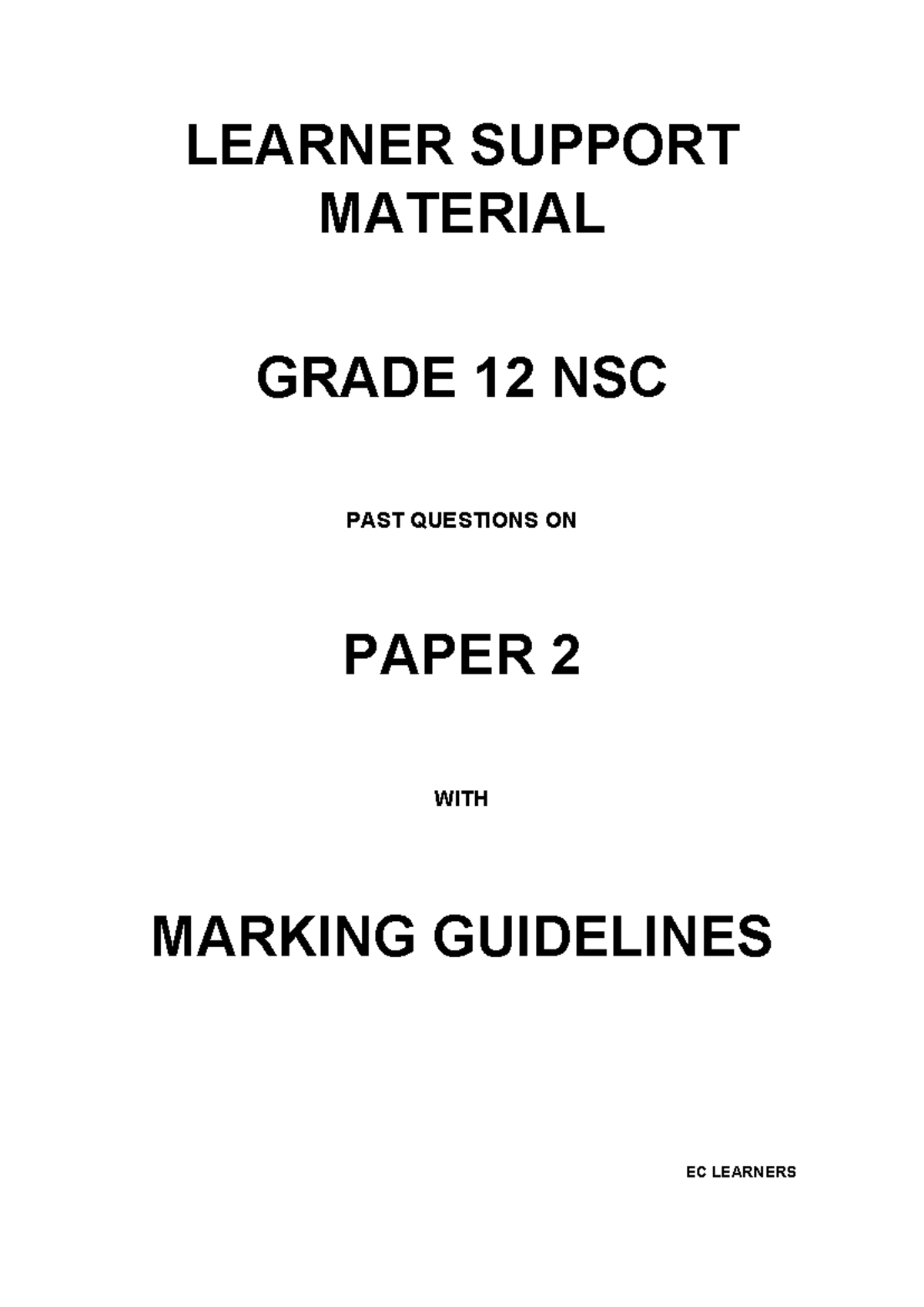 0 Final English Paper 2 EGD Learner Support 1 - STMC101 - LEARNER ...