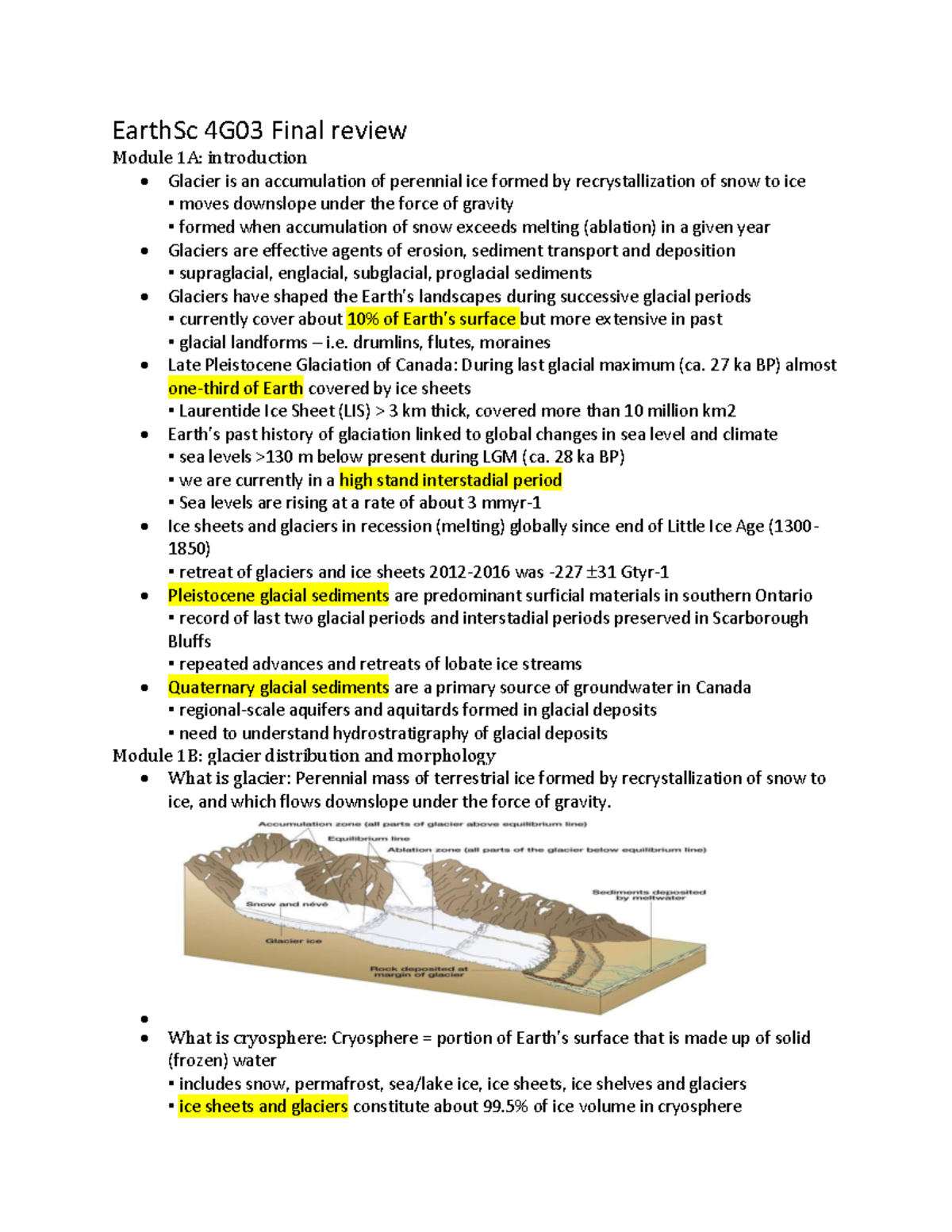 Earth Sc 4G03 Final review - EarthSc 4G03 Final review Module 1A ...