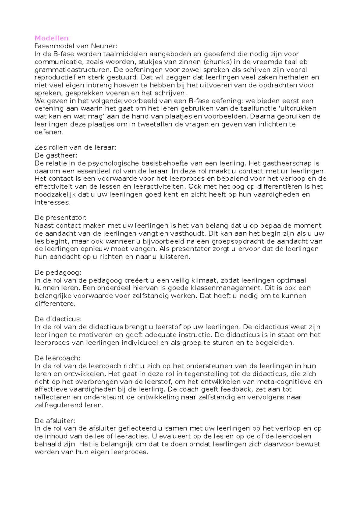 Tweedegraads docenten opleiding Engels Samenvatting Vakdidactiek termen ...
