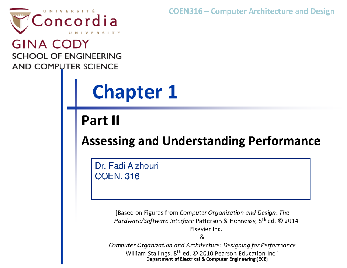 Lec03 P2 Performance - Good lecture notes - COMPUTER ORGANIZATION AND ...