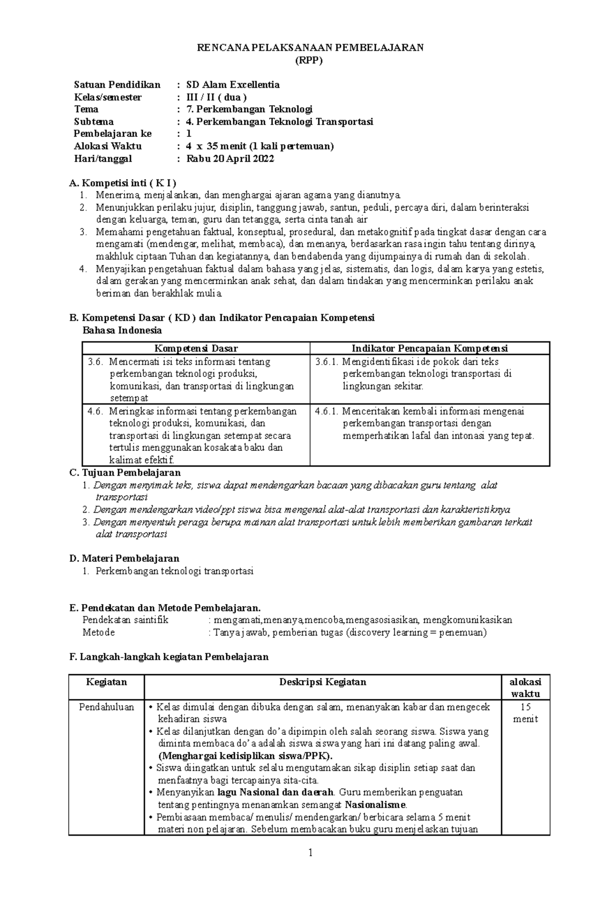 RPP Pembelajaran Tunanetra - RENCANA PELAKSANAAN PEMBELAJARAN (RPP ...