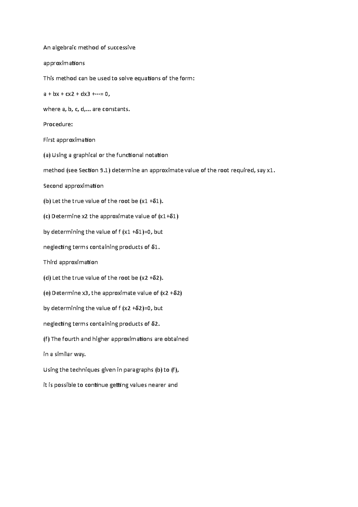 An algebraic method of successive - An algebraic method of successive ...