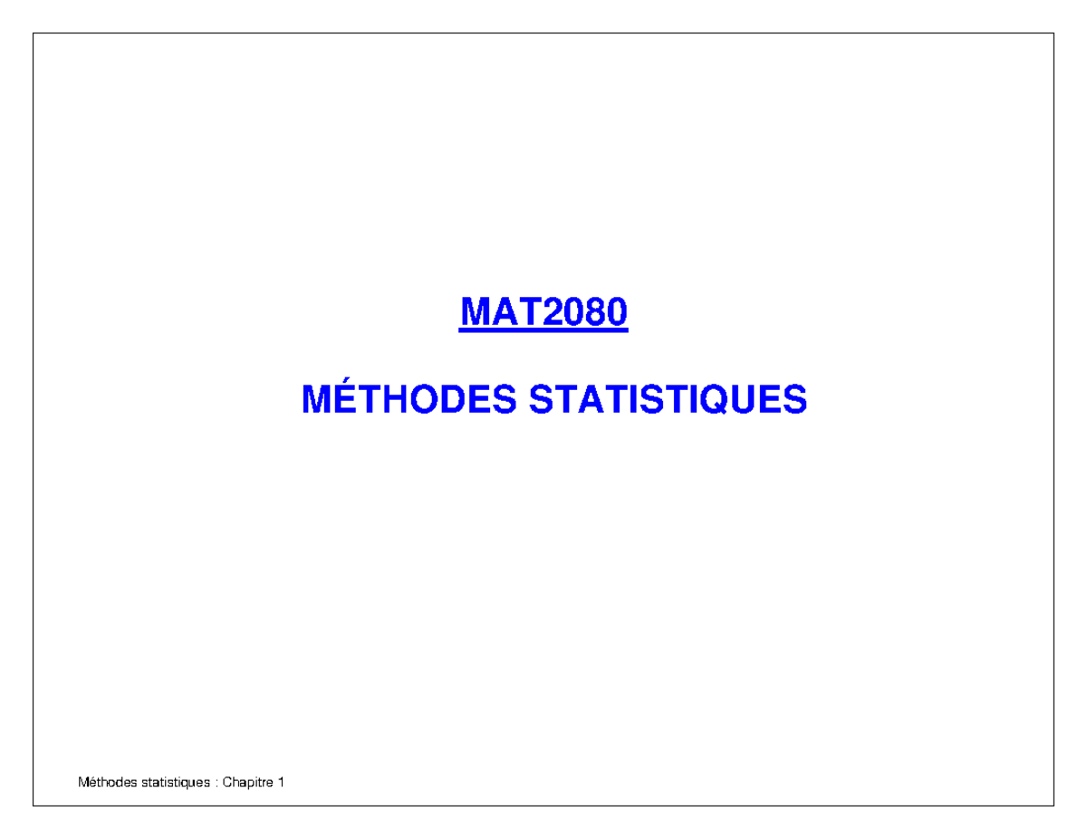 Chapitre 1 Statistique descriptive - A2021 - MAT MÉTHODES STATISTIQUES ...