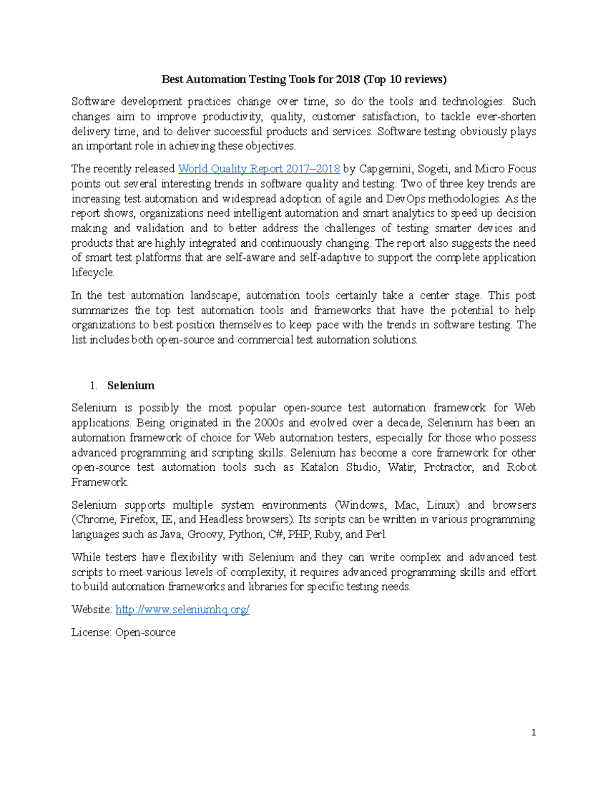 Best Automation Testing Tools for 2018 - Such changes aim to improve ...