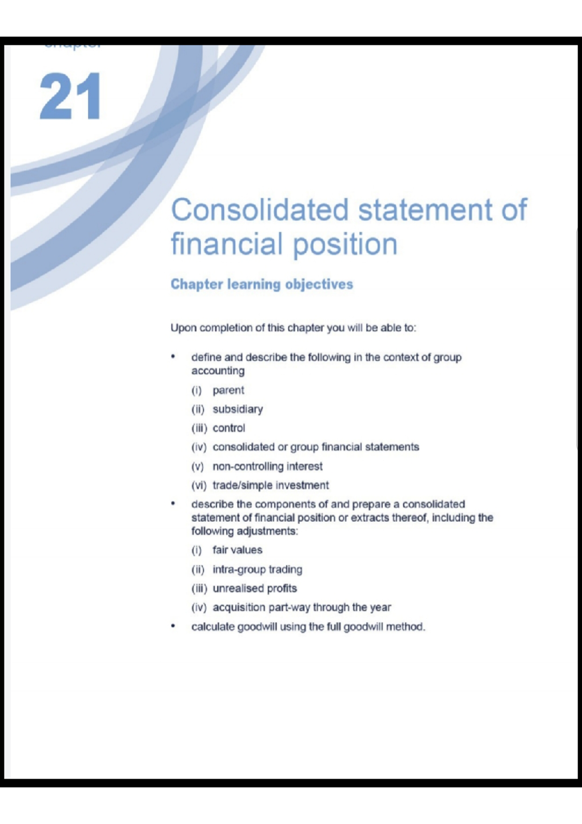 Chap 21 Consolidated statement of financial statements - ACCA - Studocu