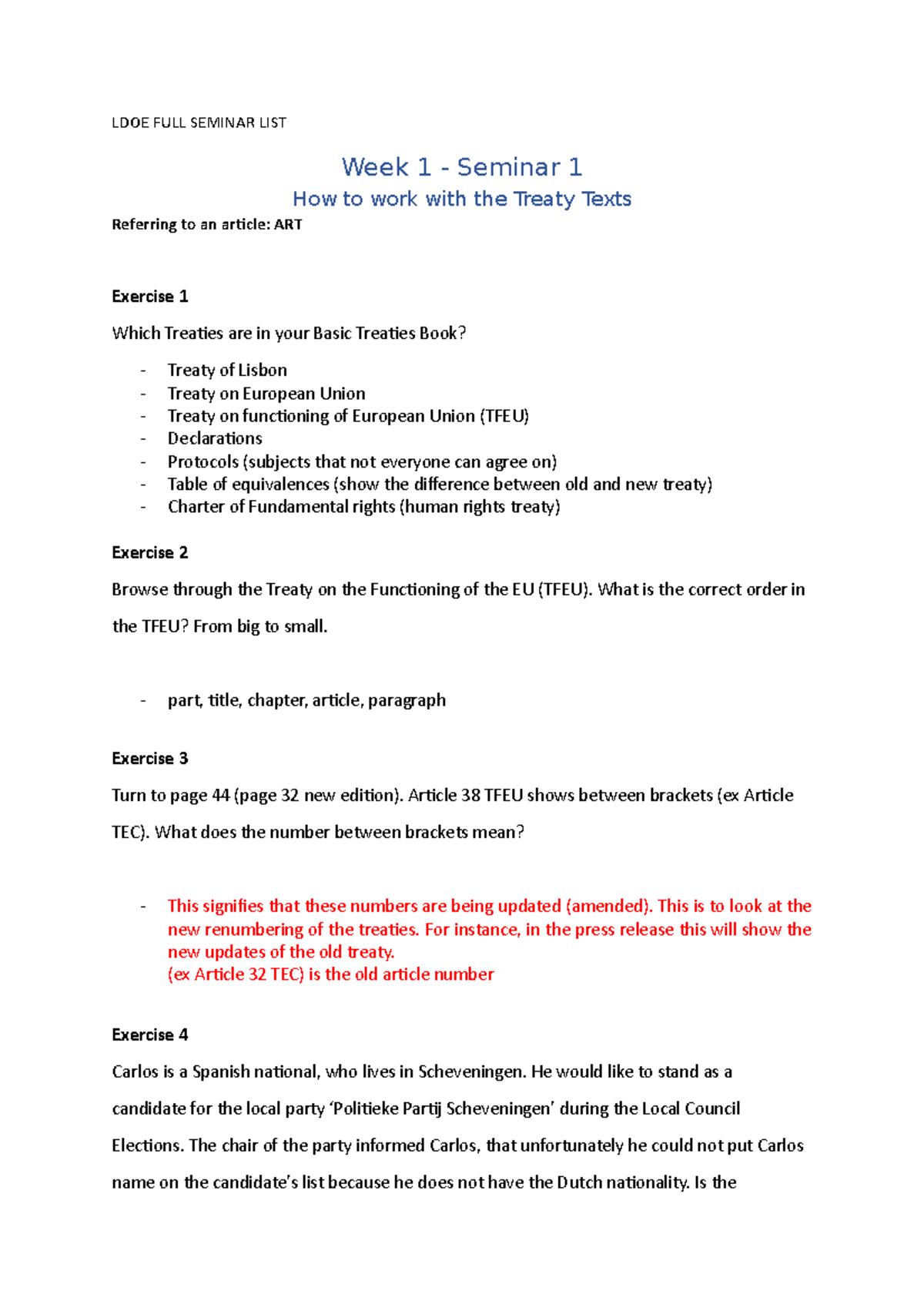 LDo E full awnsers seminar list - LDOE FULL SEMINAR LIST Week 1 ...