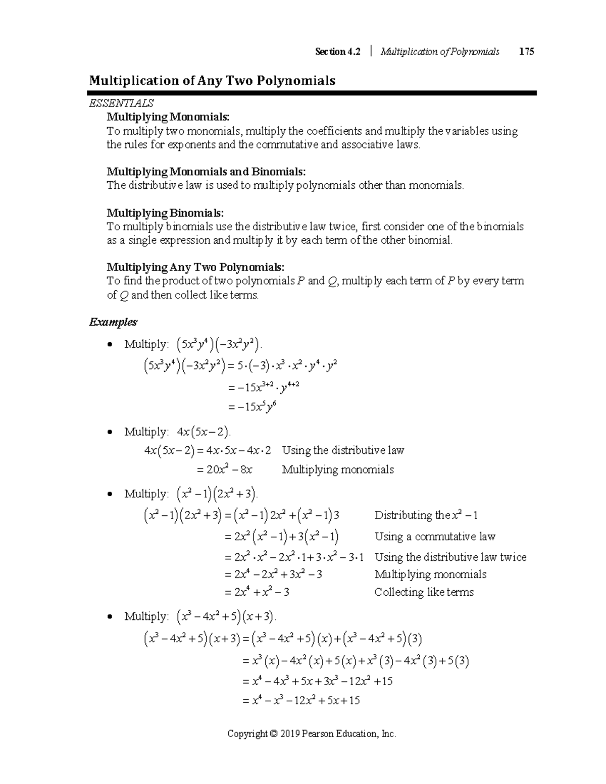 Section 4 - Tutorial work. - Multiplication of Any Two Polynomials ...