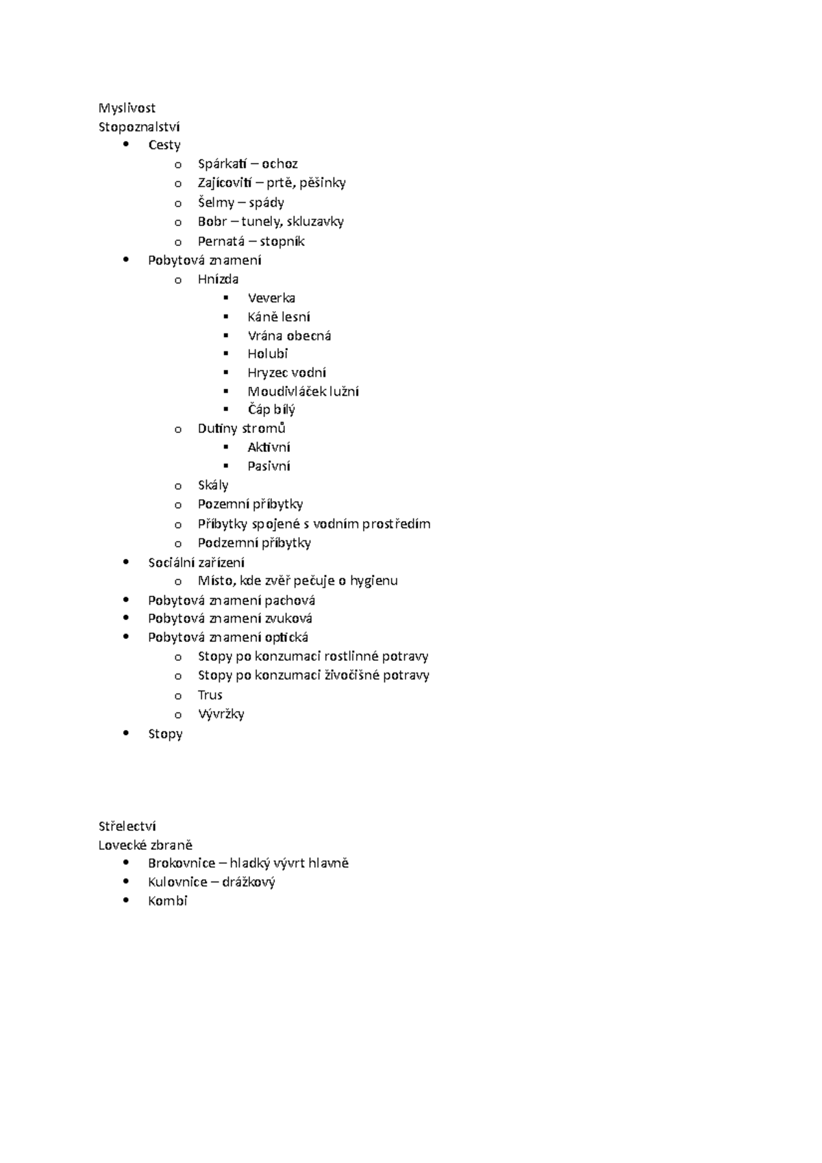 Myslivost – zápisky směs - Myslivost Stopoznalství Cesty o Spárkatí ...
