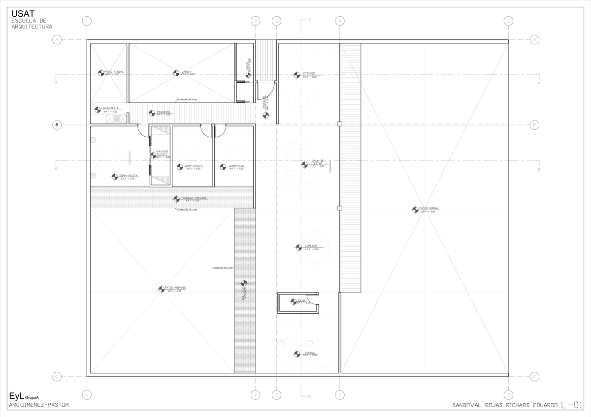 Planta- Eduardo - Distribución de vivienda casa 3 patios - Edificio y espacio público - Studocu