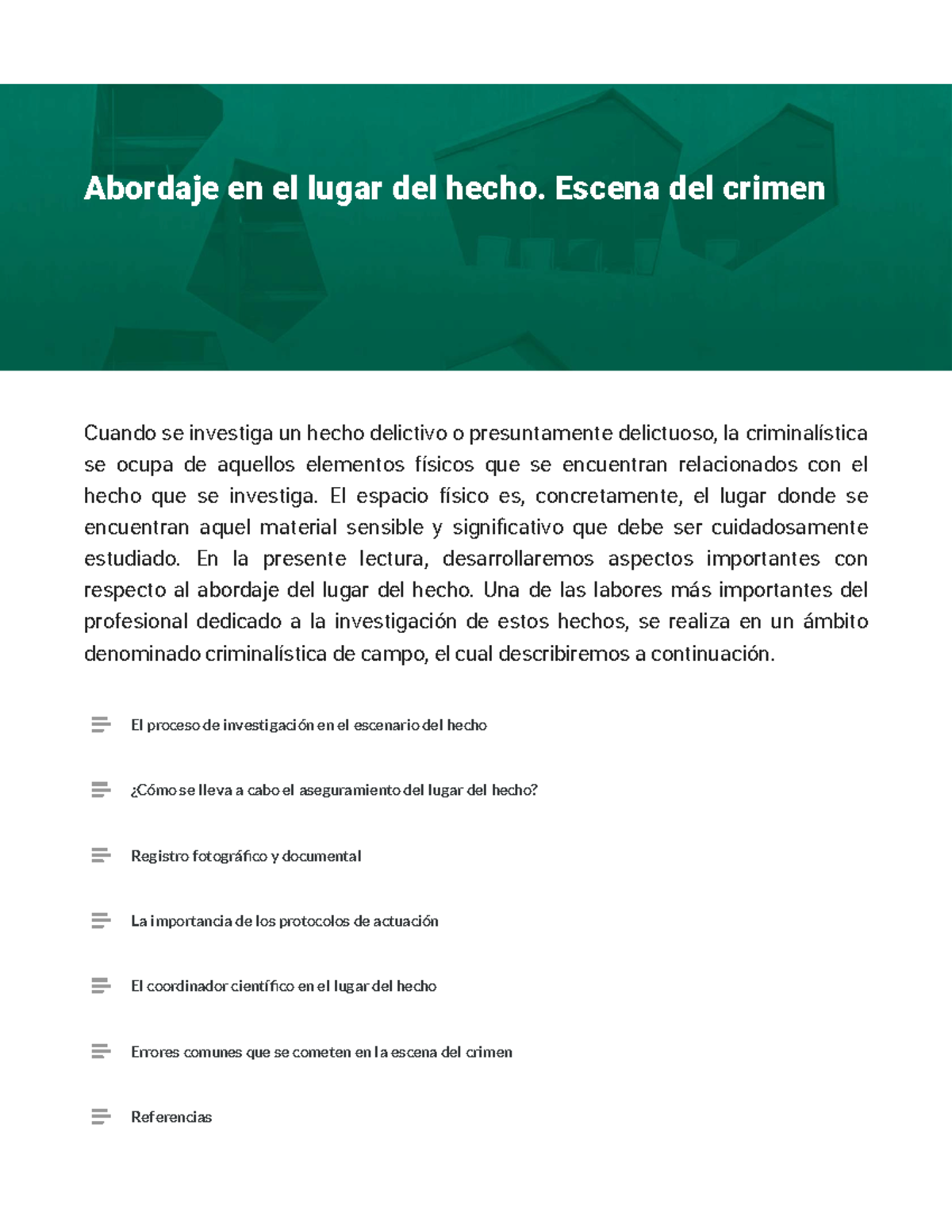 Módulo 1 - Lectura 4 - escena el crimen 2 - Cuando se investiga un ...