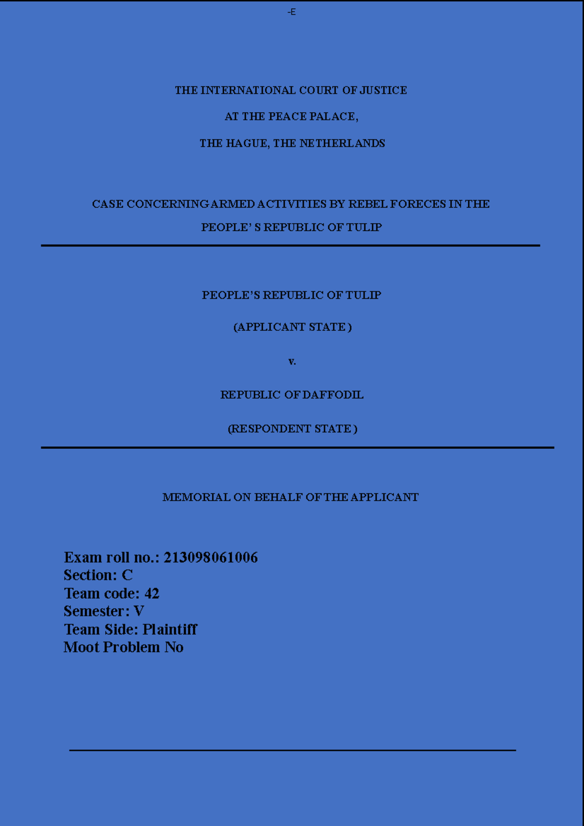 Applicant Memo-converted -E THE INTERNATIONAL COURT OF JUSTICE AT THE ...
