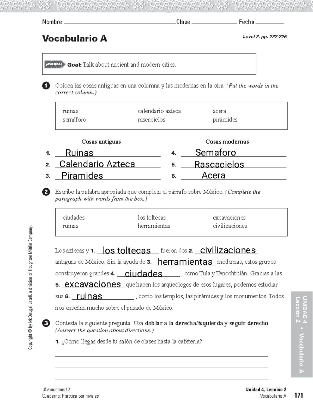 Claudy Joseph - u4 wb vocab - Nombre ———————————————————— Clase ...