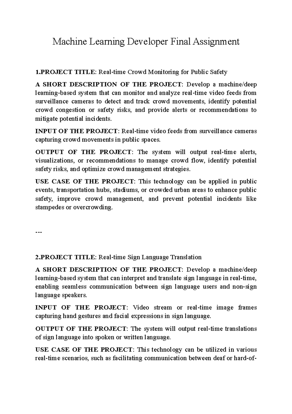 Machine Learning Developer Final Assignment - INPUT OF THE PROJECT ...