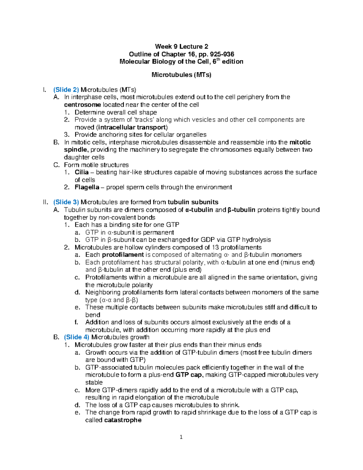 Biol4004 09 Outline 2 2016 Week 9 Lecture 2 Outline Of Chapter 16 Pp 925 936 Molecular