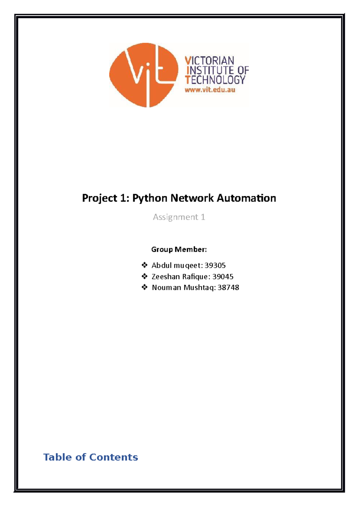 Assignment 1 - Lecture notes 1 - Project 1: Python Network Automation ...