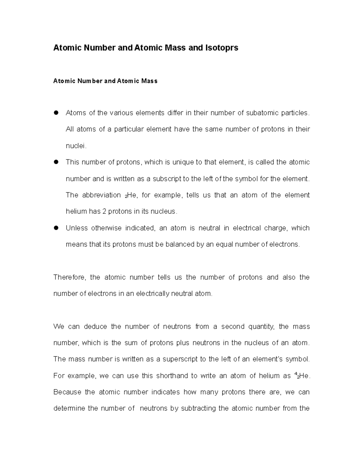 Atomic Number Atomic Mass and Isotopes - Atomic Number and Atomic Mass ...